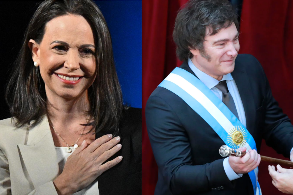María Corina Machado dice que los venezolanos cuentan con Milei para ...